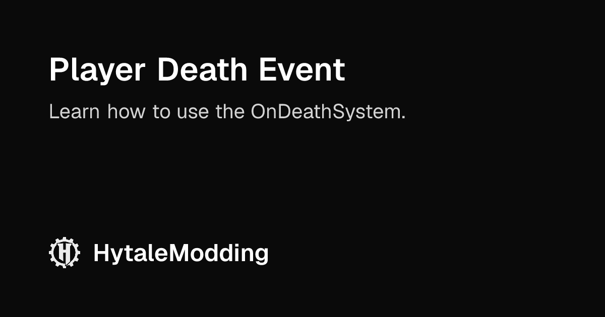 Player Death Event