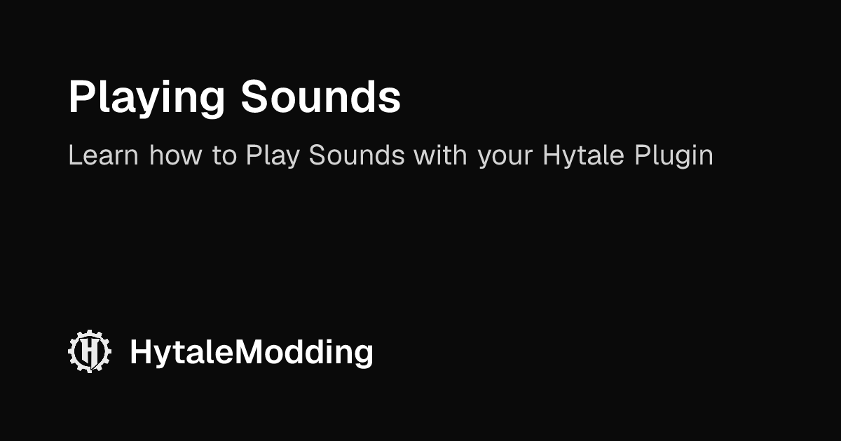 Playing Sounds