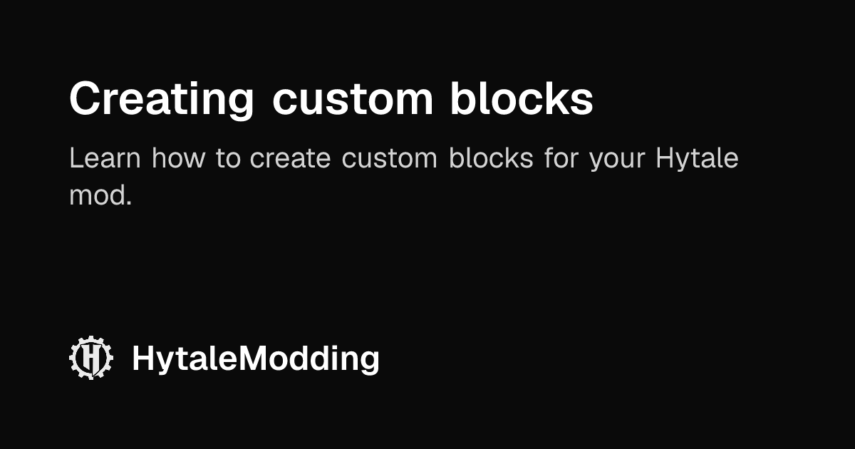 Creating custom blocks