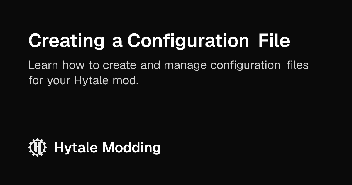 Creating a Configuration File